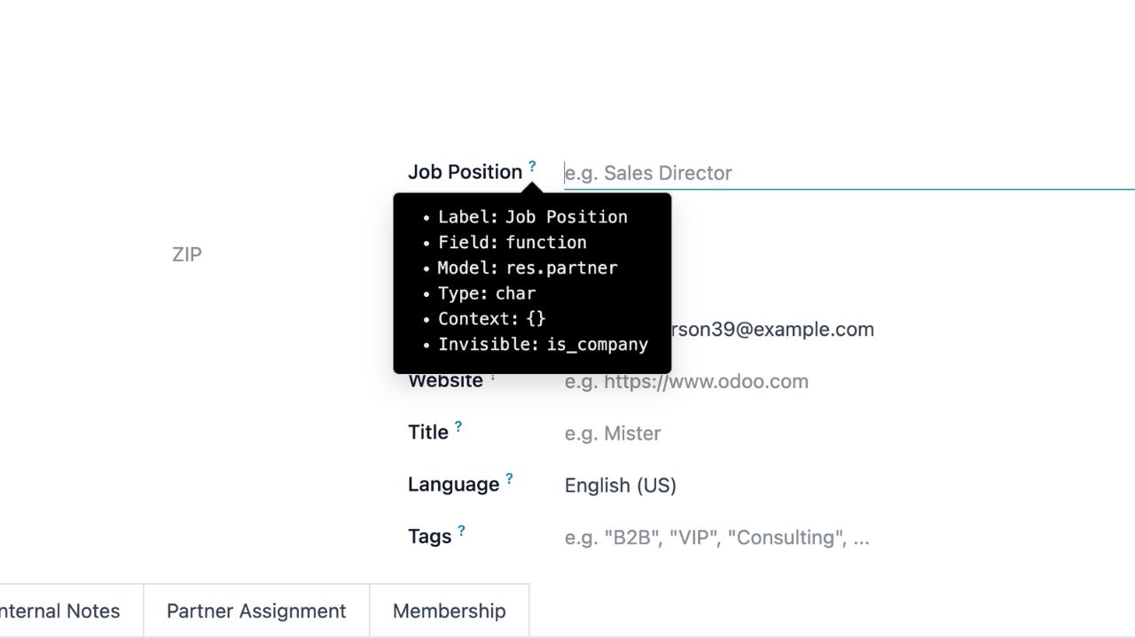 Odoo V18 Contact Variable Names Cheatsheet Ricardo Rosero 7073
